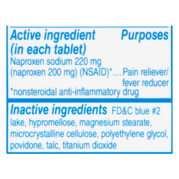Aleve Tablets Label