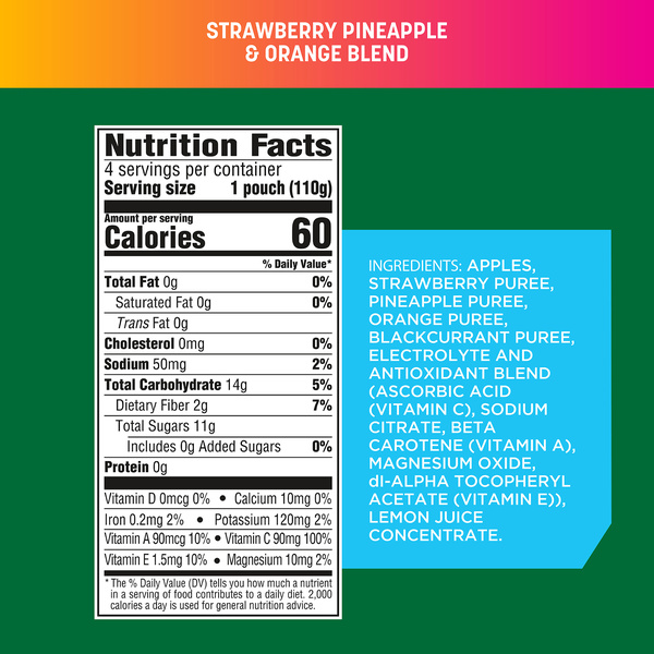 GoGo squeeZ Active Electrolyte No Sugar Added Strawberry Pineapple ...